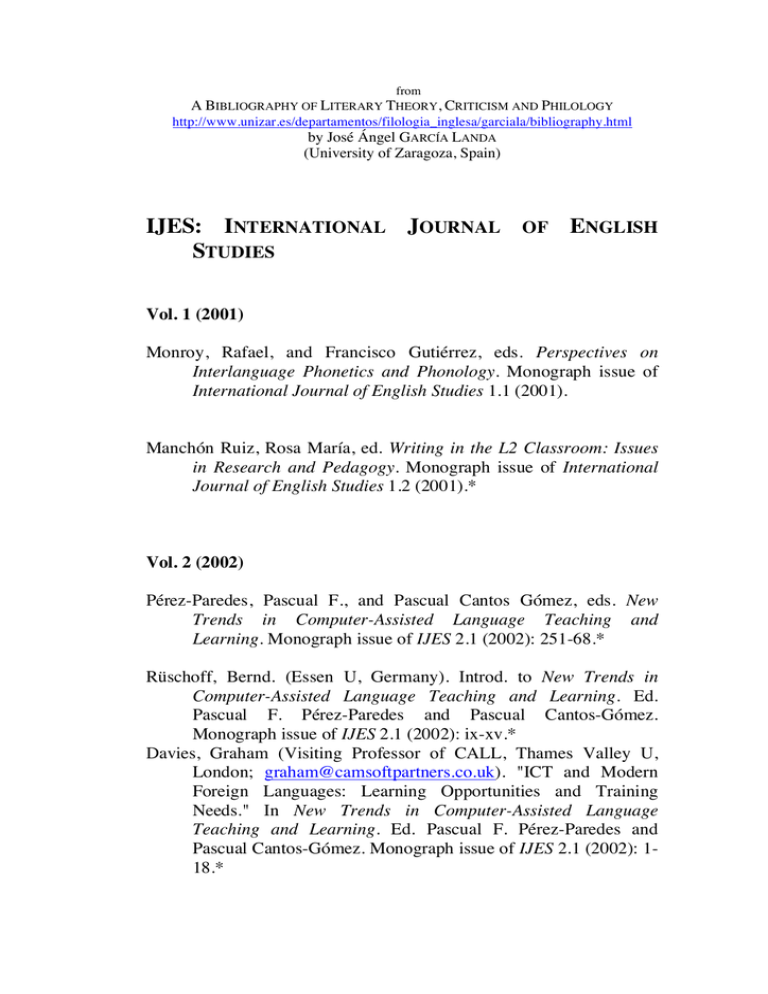 ijes: international journal of english studies