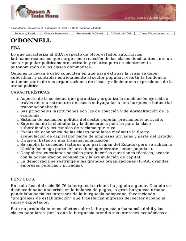 o`donnell - Clases A Toda Hora