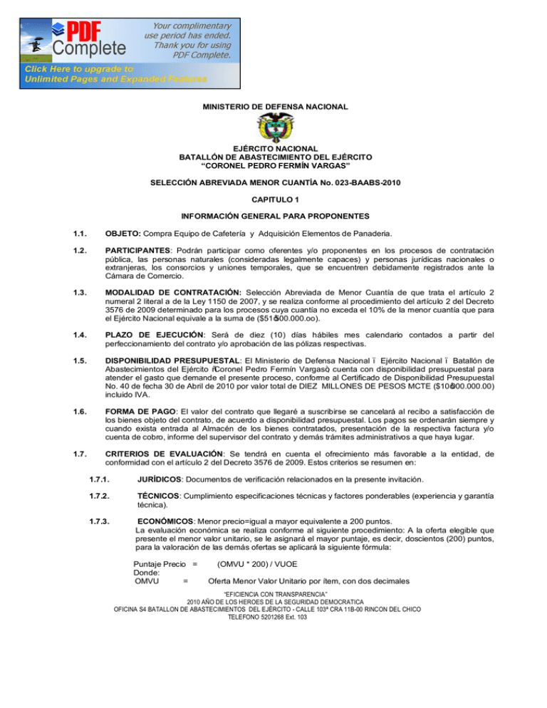 coronel pedro fermín vargas - Ejercito Nacional de Colombia