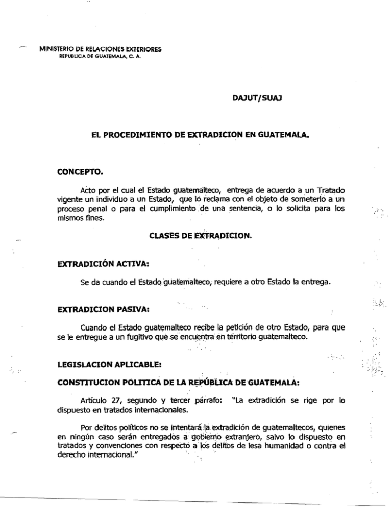 El procedimiento de extradición en Guatemala