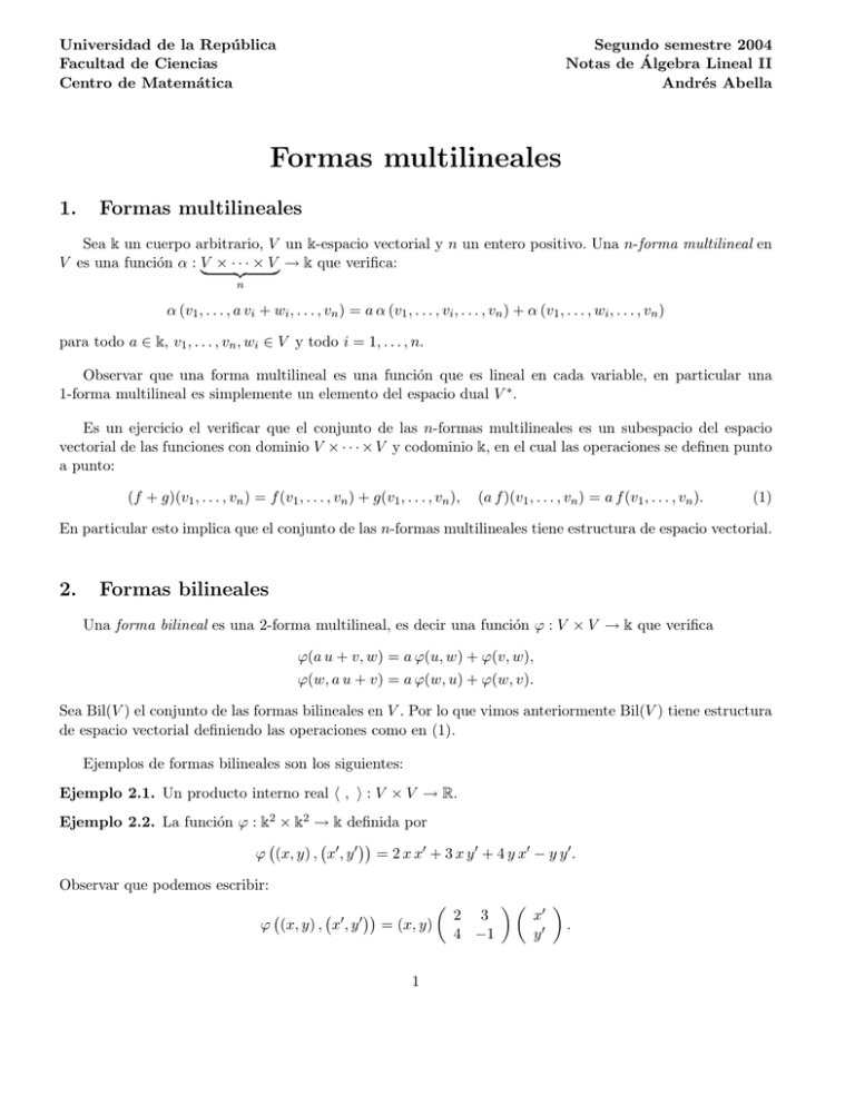Formas multilineales