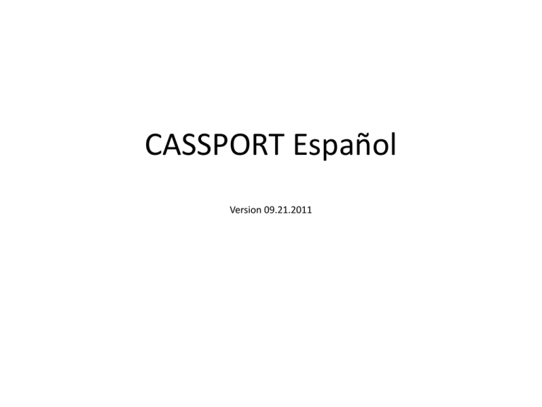 CASSPORT TRANSLATED IN SPANISH