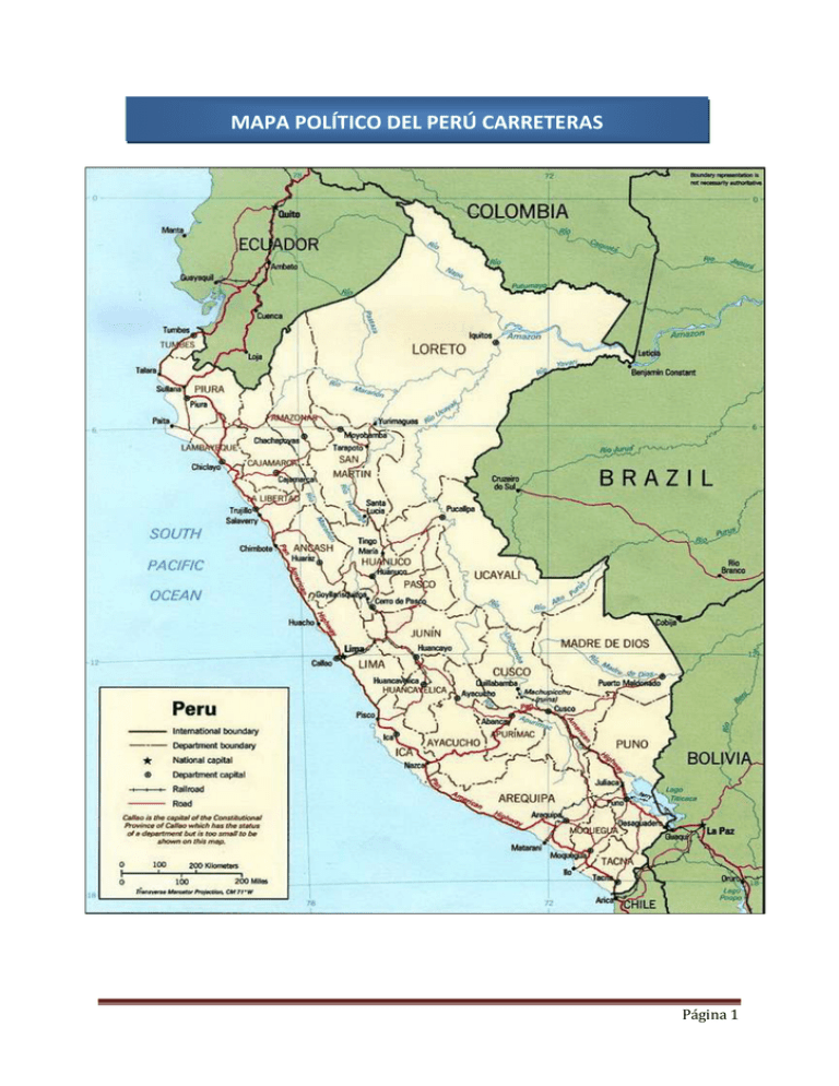 MAPA POLÍTICO DEL PERÚ CARRETERAS