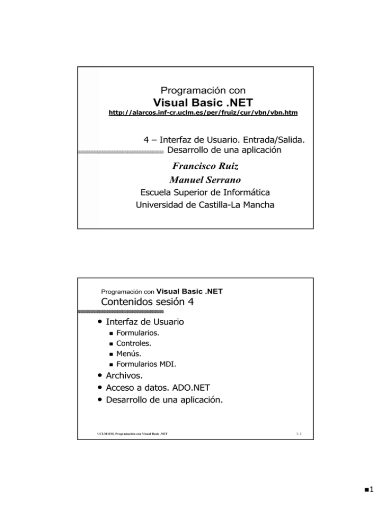 Visual Basic .NET - Universidad de Castilla