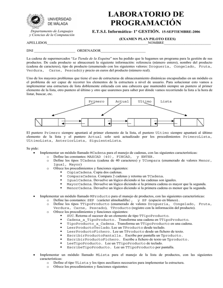 laboratorio de programación - Departamento de Lenguajes y
