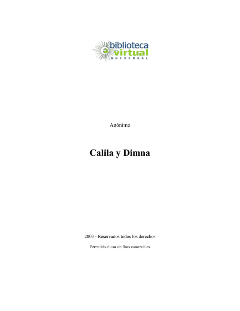 Calila y Dimna - Biblioteca Virtual Universal