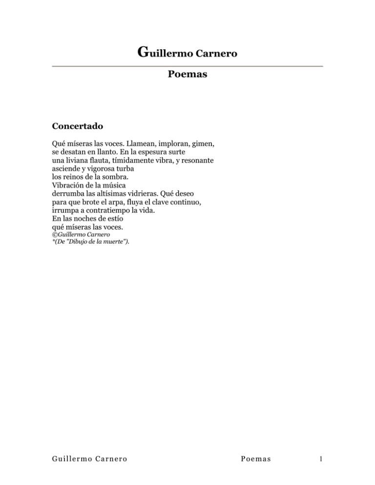 Guillermo Carnero Poemas