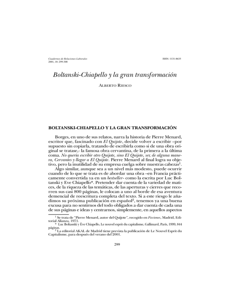 Boltanski-Chiapello y la gran transformación