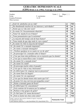 Short Geriatric Depression Scale (Spanish version for BRITE)