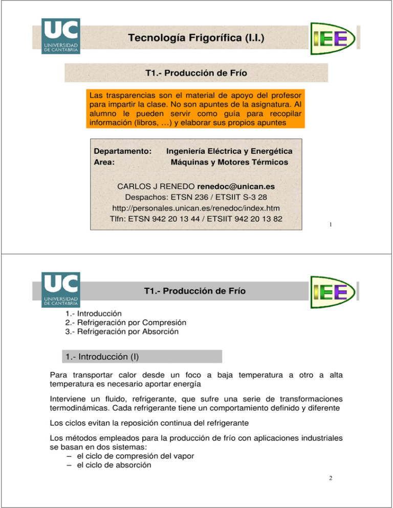 Producción de Frío