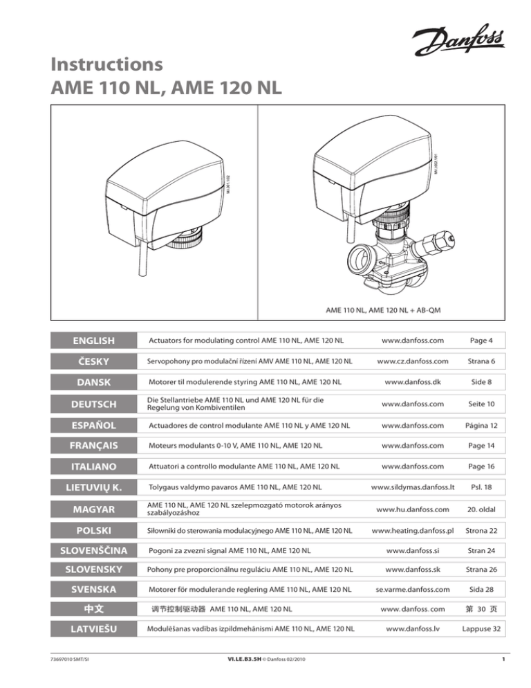Instructions AME 110 NL, AME 120 NL