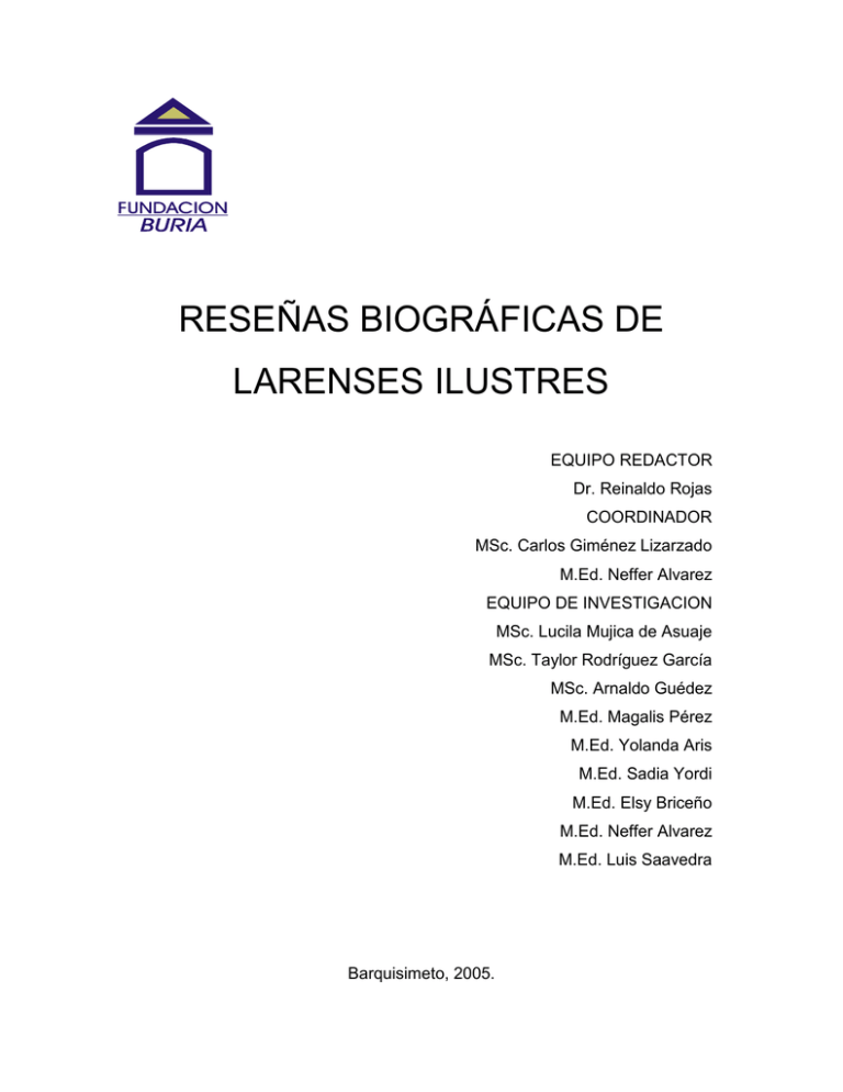 RESEÑAS BIOGRÁFICAS DE LARENSES ILUSTRES