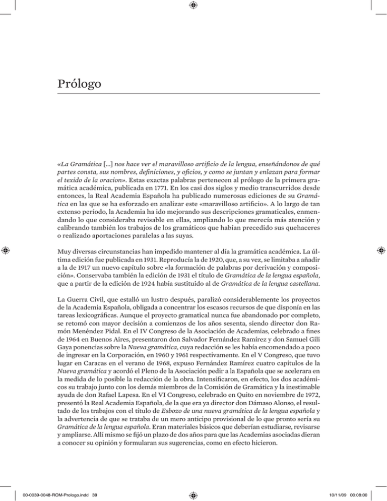 Prólogo - Real Academia Española