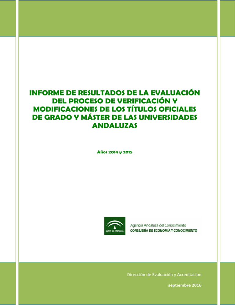 informe de resultados de la evaluación del proceso de verificación y