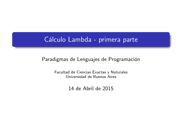 Cálculo Lambda - primera parte