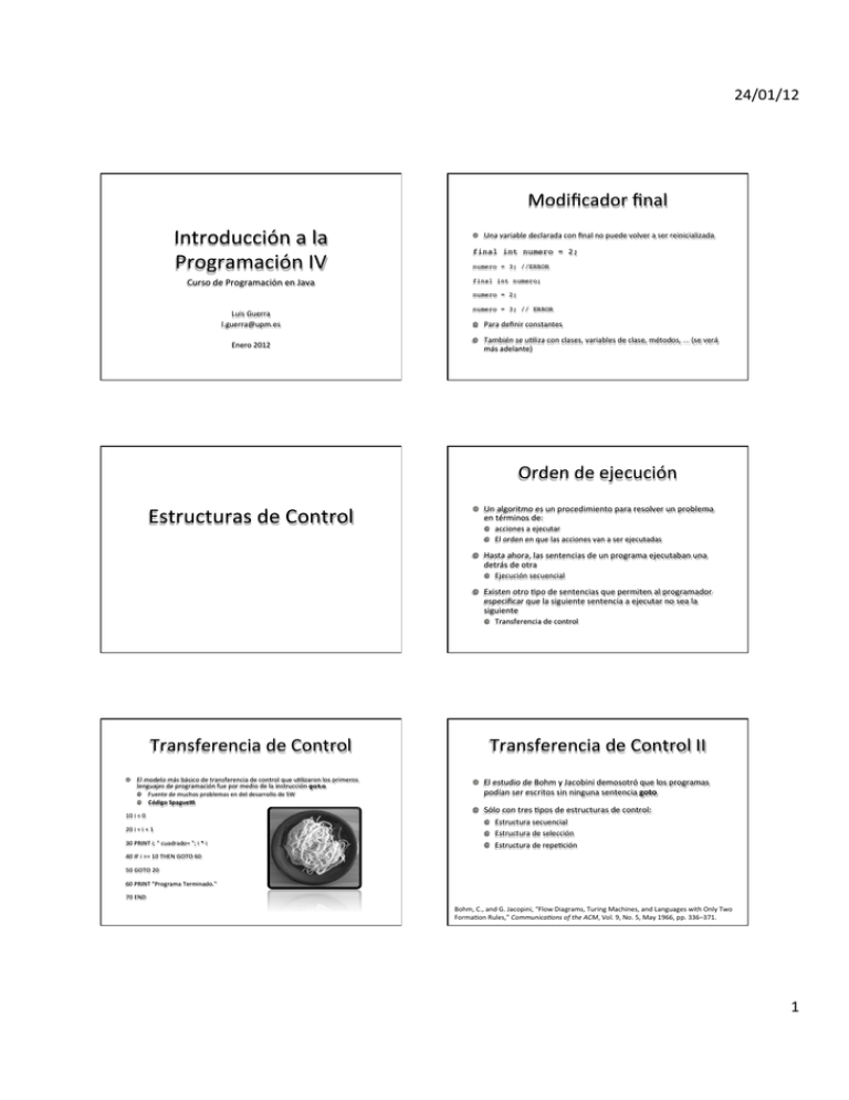 Sentencias de control