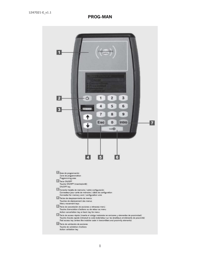 Manual d`instruccions Progman-d