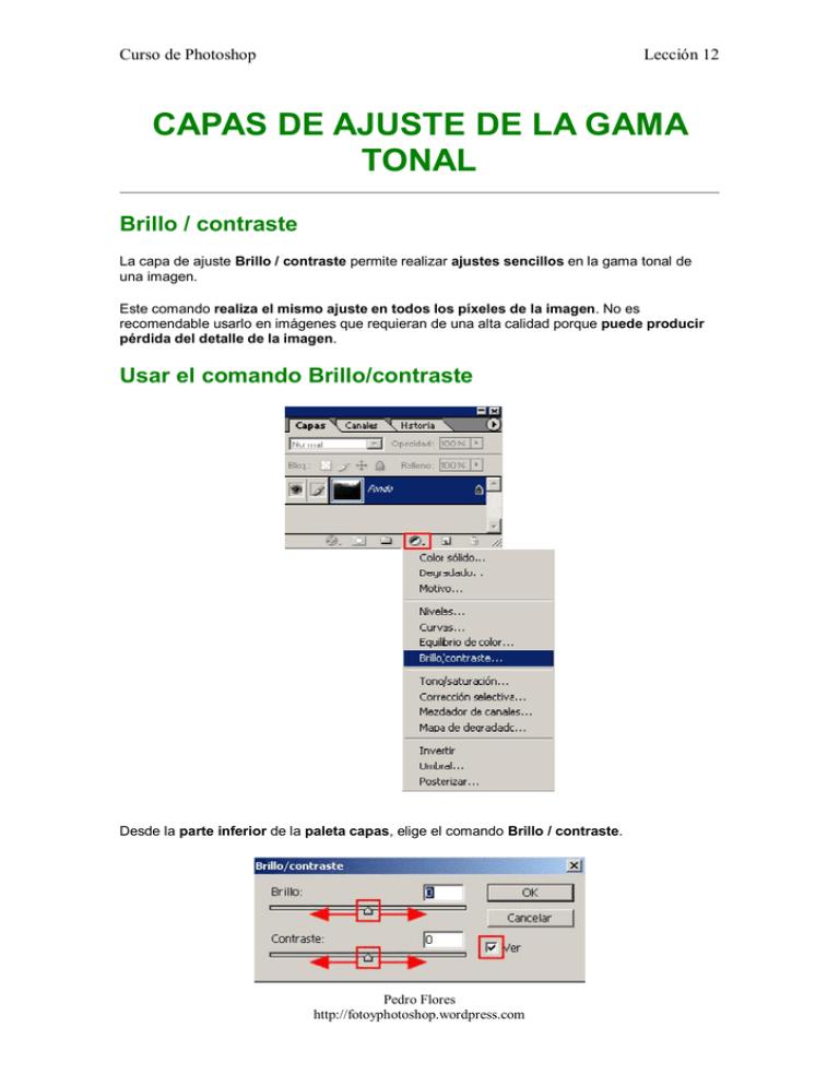 CAPAS DE AJUSTE DE LA GAMA TONAL