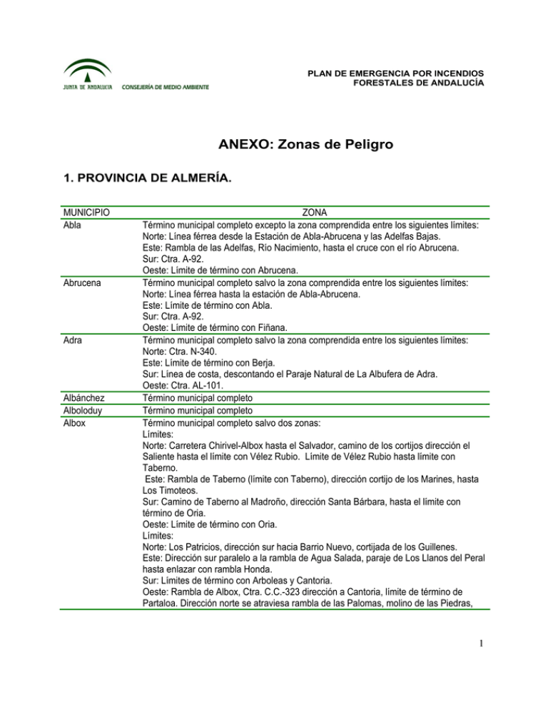 ANEXO: Zonas de Peligro