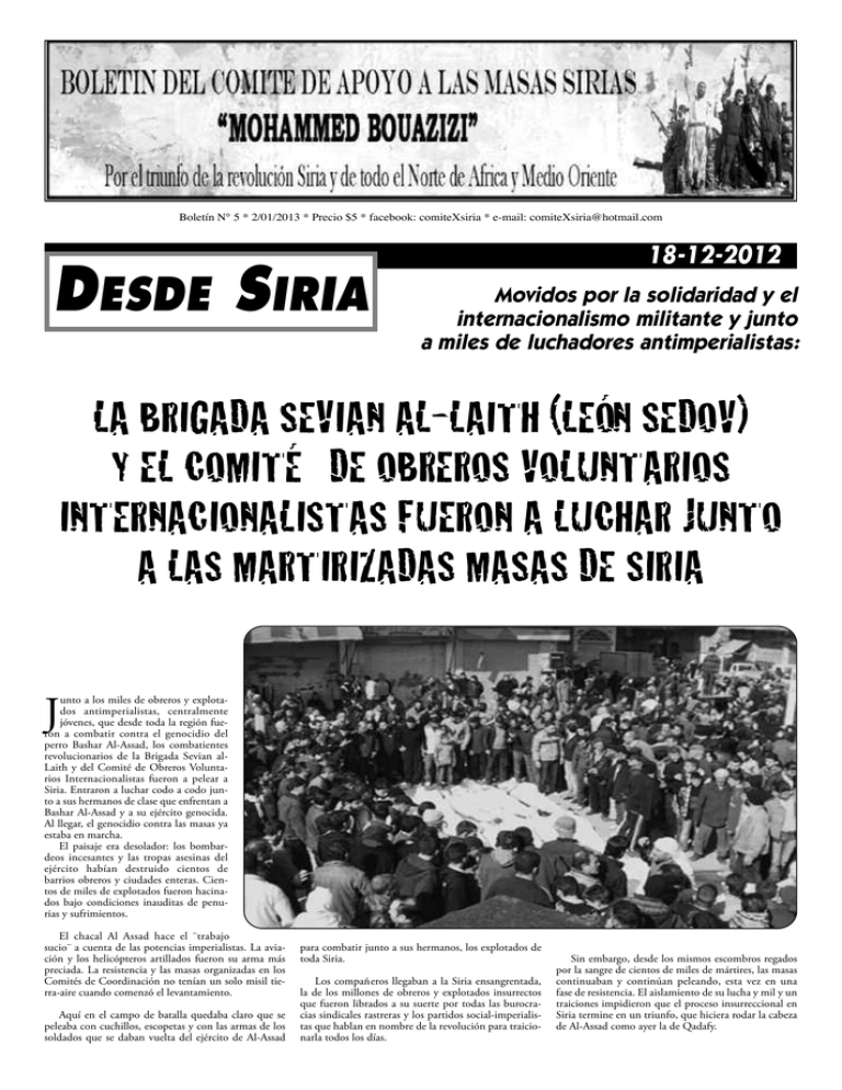 La Brigada Sevian aL-Laith (León Sedov) y eL