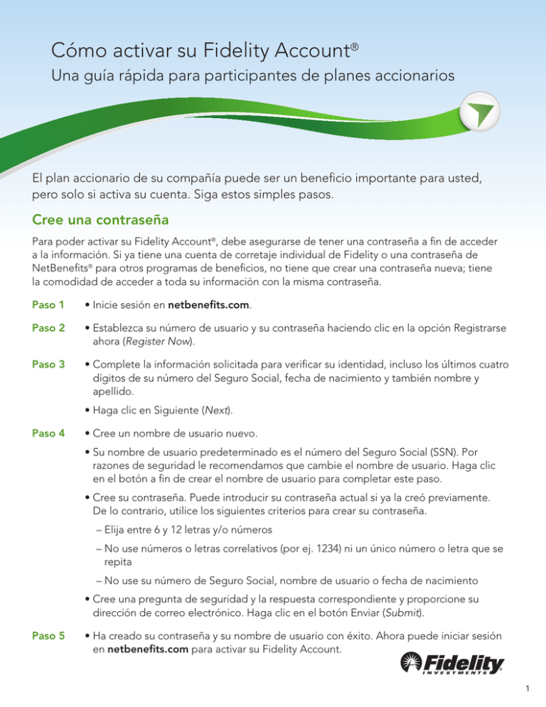 Cómo activar su Fidelity Account