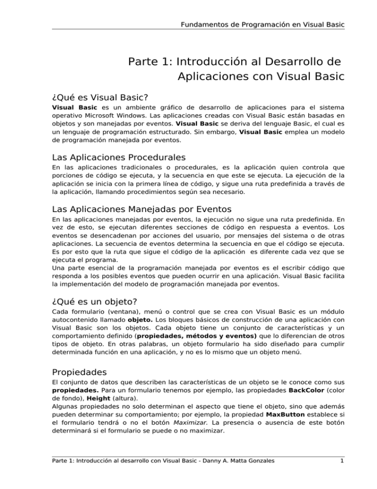 Fundamentos de Programacion en Visual Basic