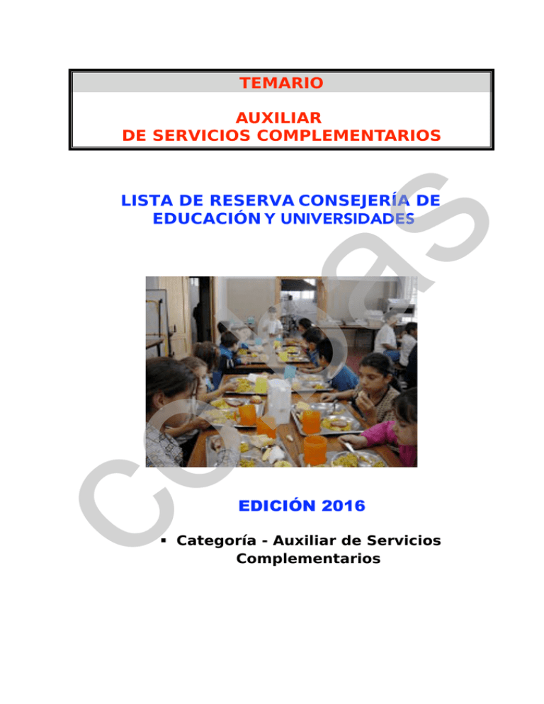 Auxiliar de Servicios Complementarios