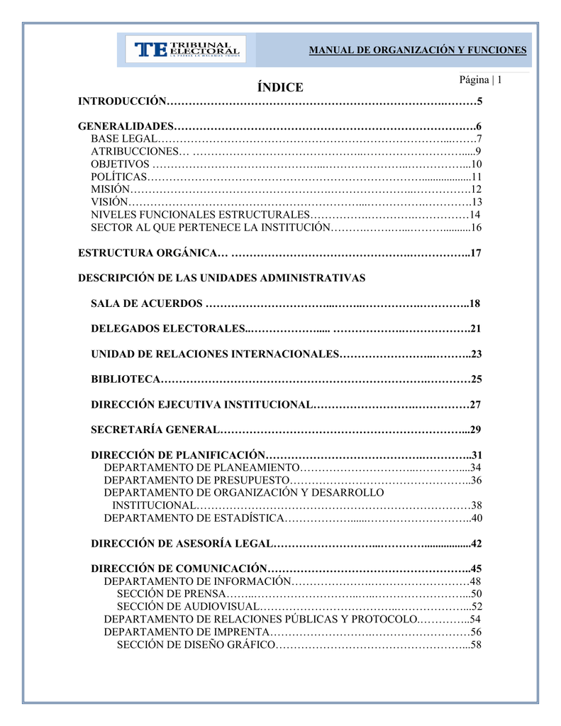 manual de organización y funciones