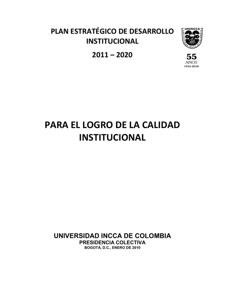 para el logro de la calidad institucional