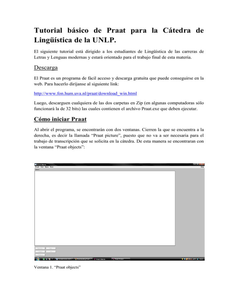 Manual para la utilización de Praat