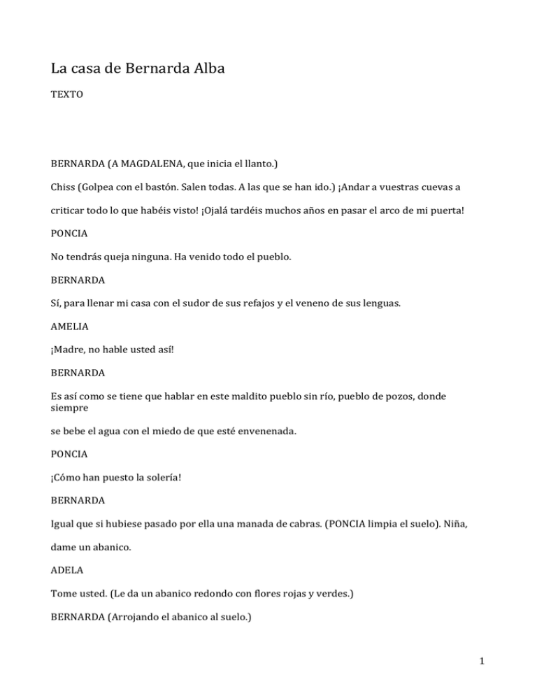 La casa de Bernarda Alba
