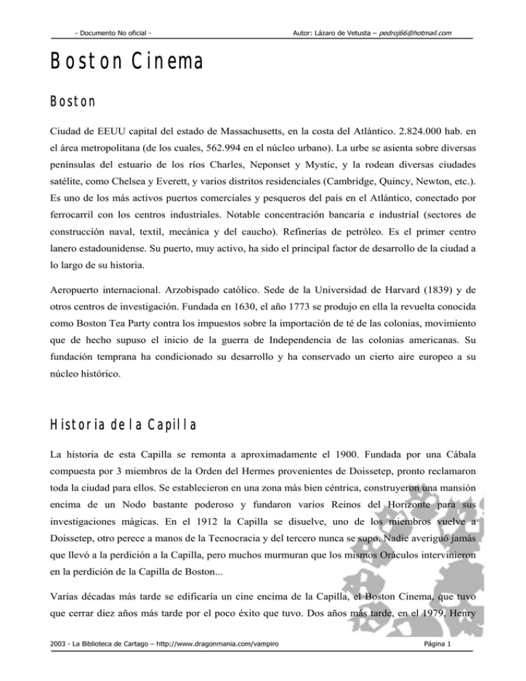 Boston Cinema - La Biblioteca de Cartago