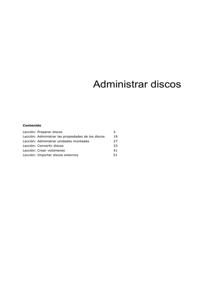 Administrar discos