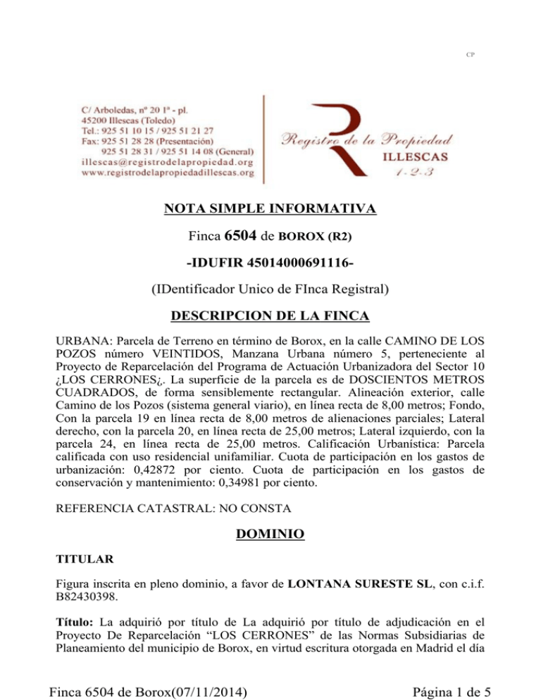 NOTA SIMPLE INFORMATIVA