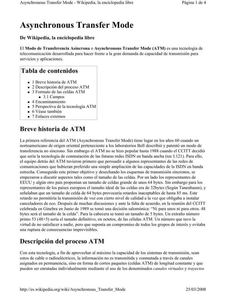 Asynchronous Transfer Mode