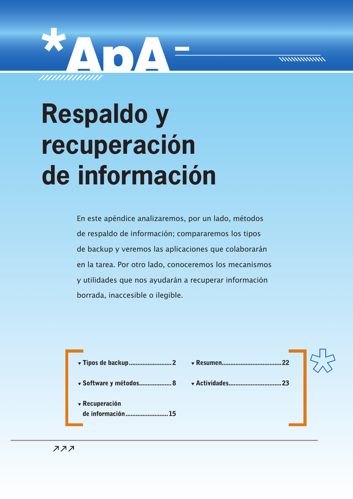 Respaldo y recuperación de información