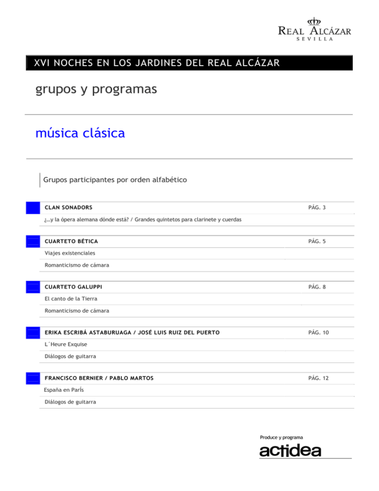 grupos y programas música clásica