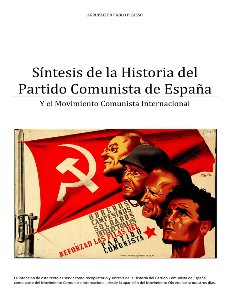 Síntesis de la Historia del Partido Comunista de España