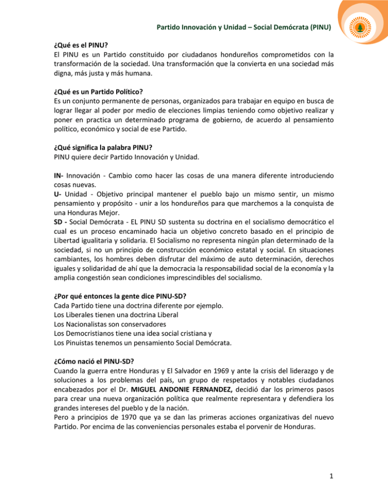 Historia del Partido Innovacion y Unidad de Honduras