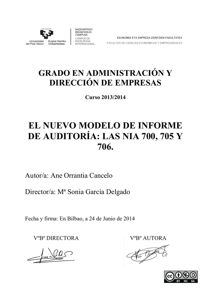 el nuevo modelo de informe de auditoría: las nia 700, 705 y