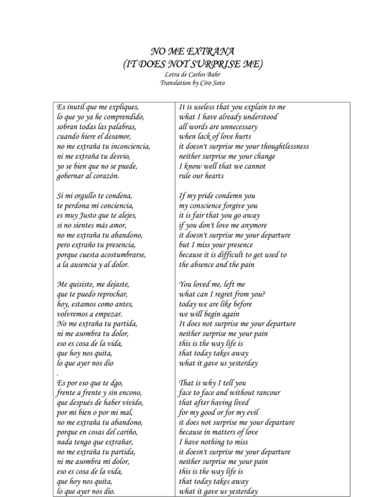 No Me Extrana