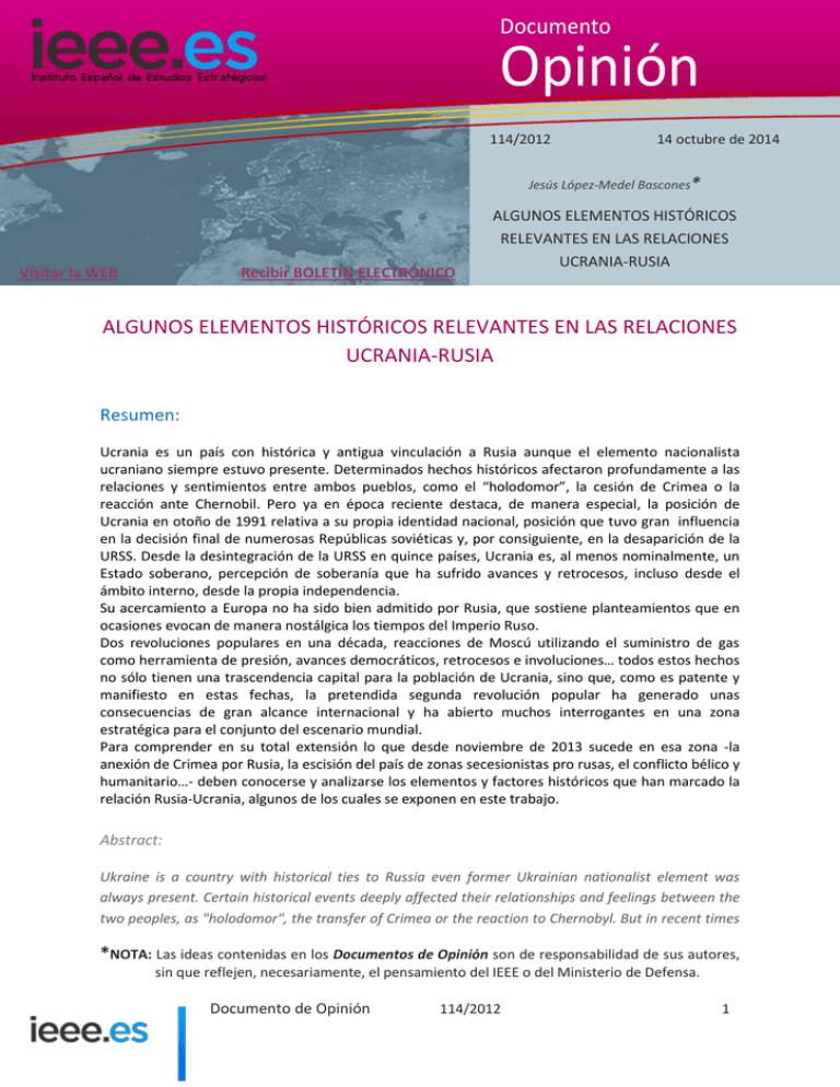 Algunos elementos históricos relevantes en las relaciones
