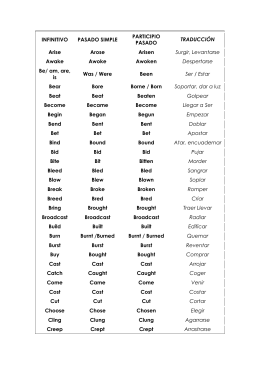 Los 100 verbos Irregulares más usados en inglés Infinitivo Pasado