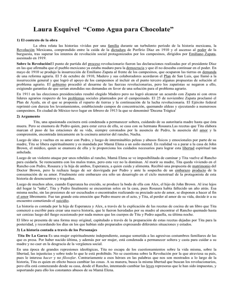 Laura Esquivel “Como Agua para Chocolate”