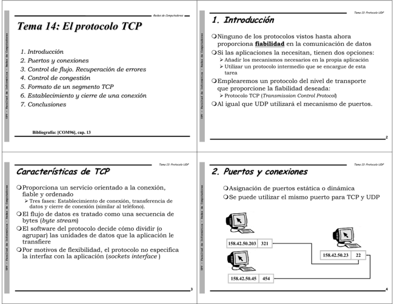 Tema 14: El protocolo TCP
