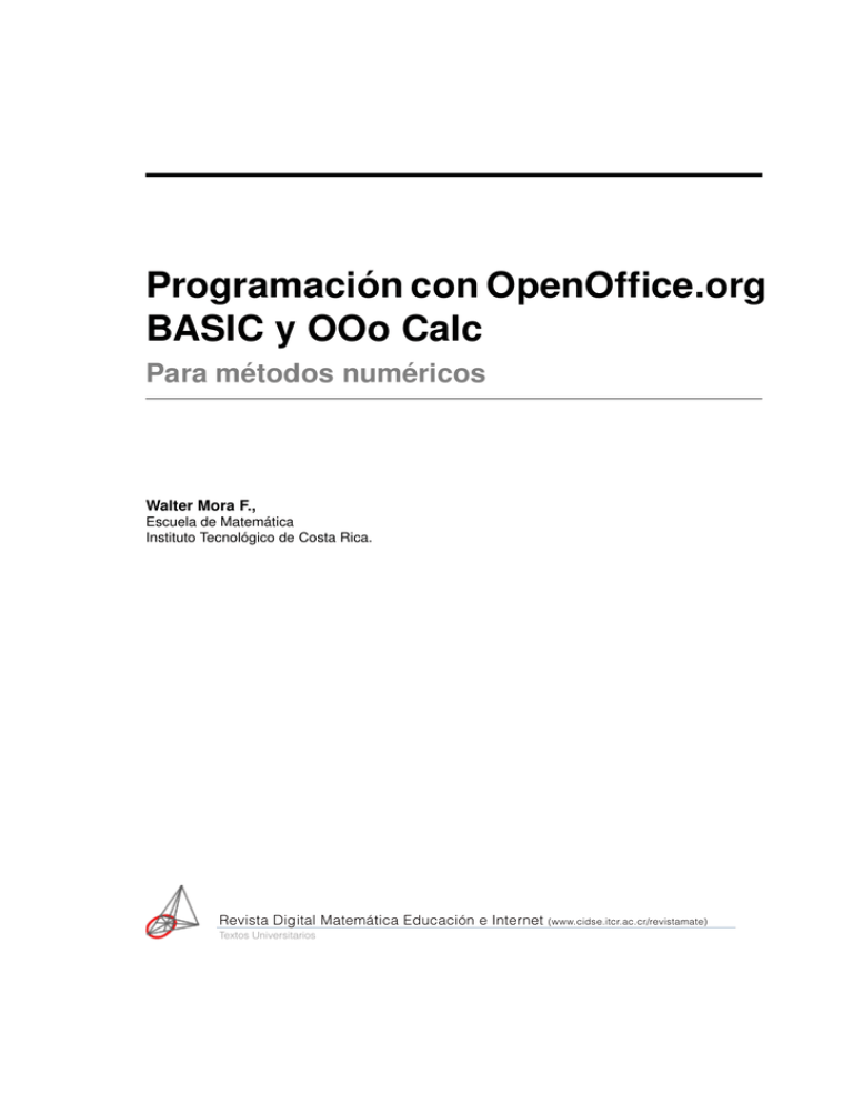 Programación con OpenOffice.org BASIC y OOo Calc