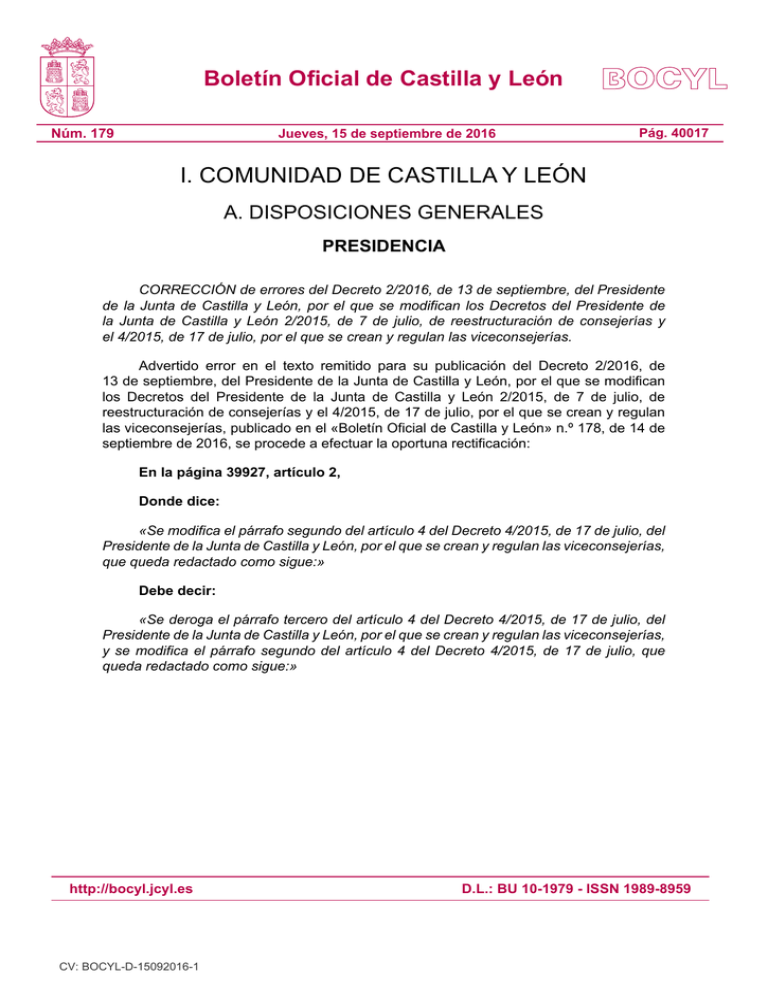 BOCYL n.º 179 15-septiembre-2016