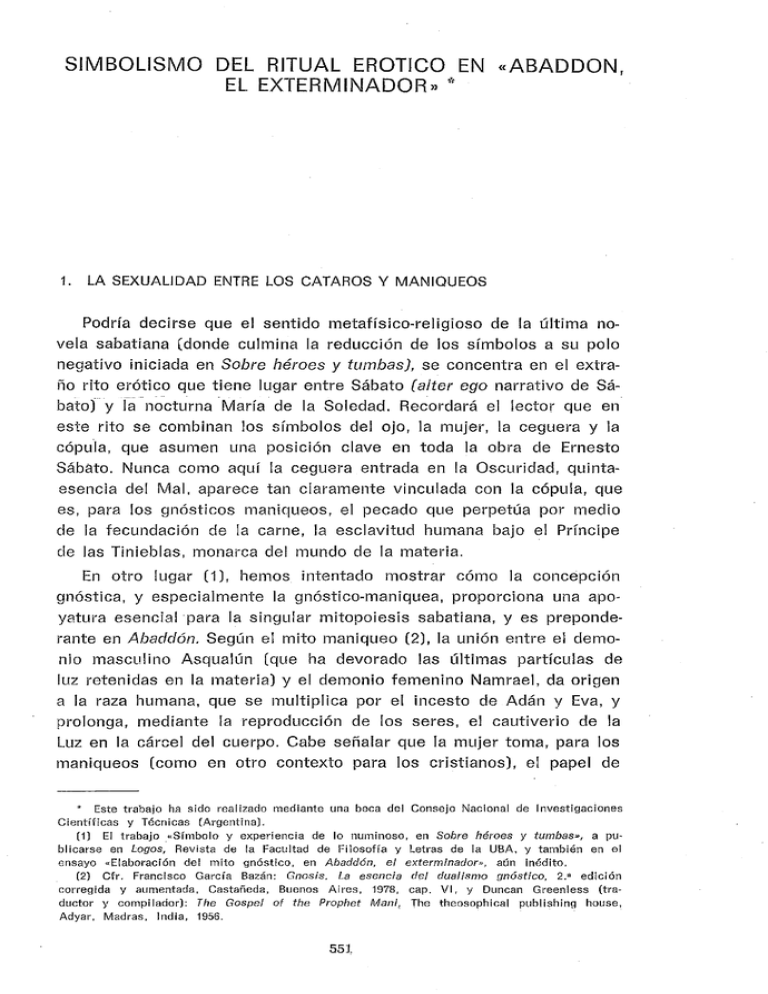 pdf Simbolismo del ritual erótico en "Abaddón, el exterminador"
