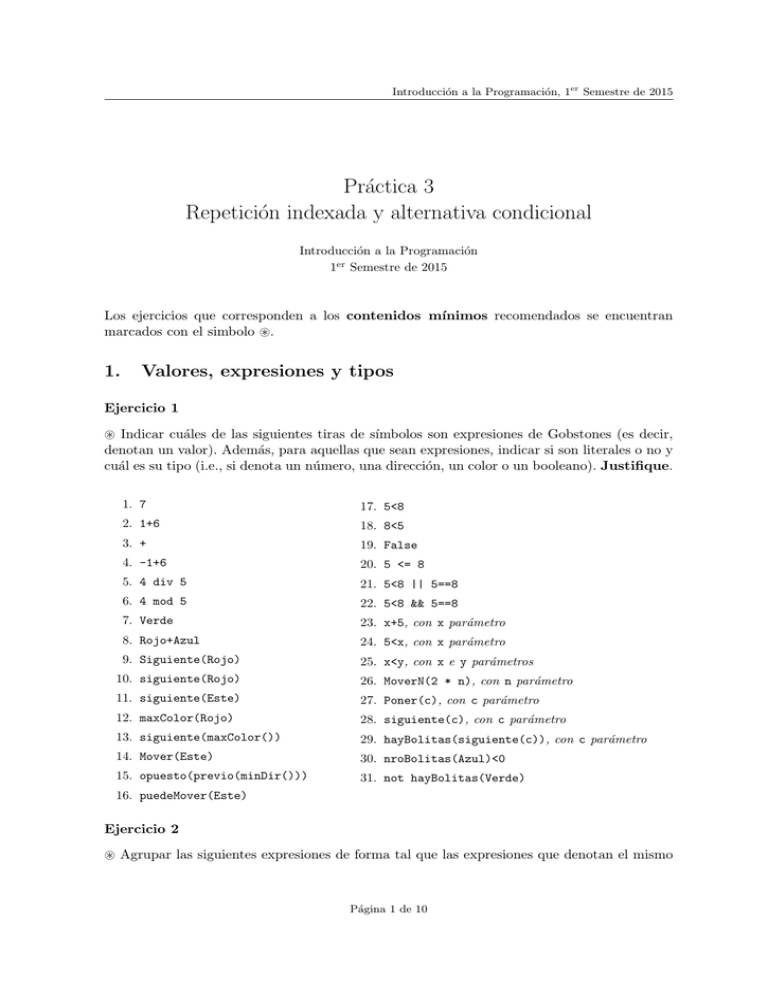 Práctica 3 Repetición indexada y alternativa condicional