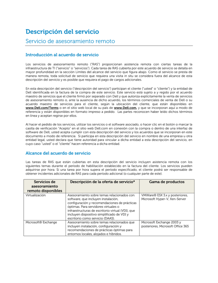 Descripción del servicio